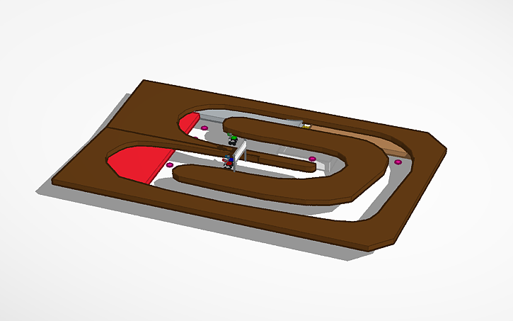 3D design 2 player race track - Tinkercad