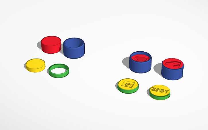 3D design Easy Button Clicky Fidget - Tinkercad