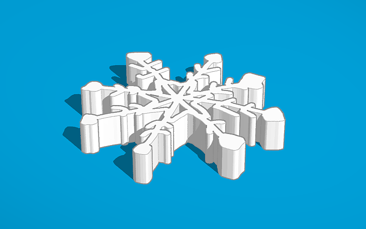 3D design Day 17 of TED: Snowflakeflake V2 - Tinkercad