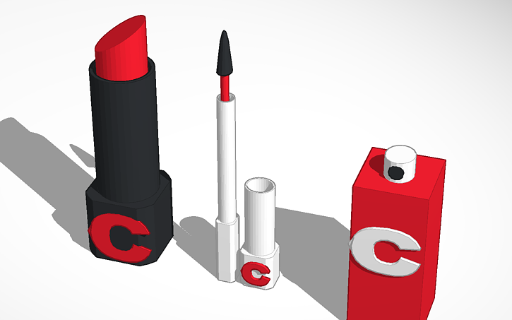 3D design makeup set - Tinkercad