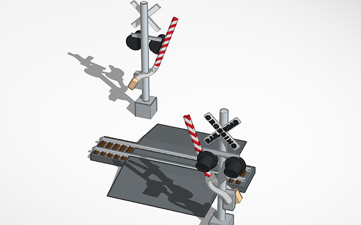 3D design Railway level crossing (sim lab) - Tinkercad