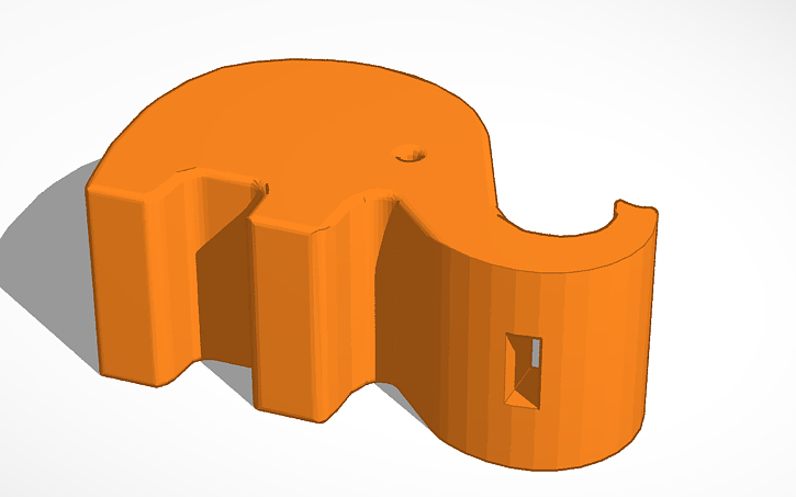 3D design Elephant phone holder (with charging hole) - Tinkercad