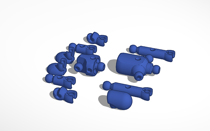 3D design Blue Action Figure - Tinkercad