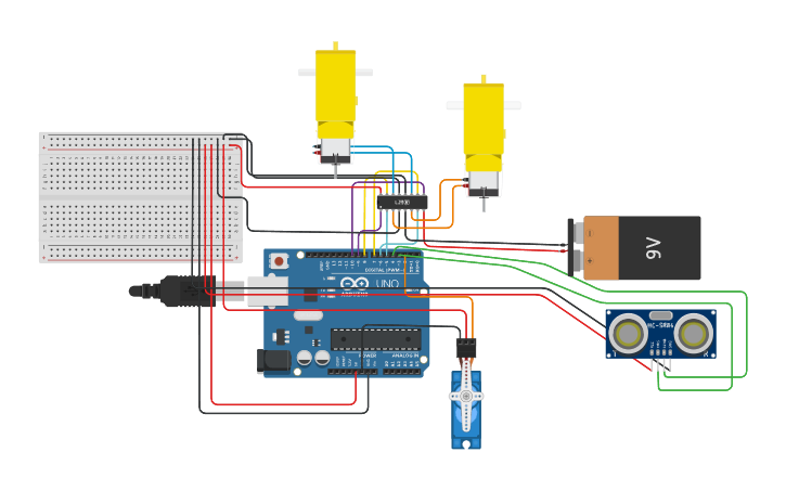 Circuit design RC Car - Tinkercad