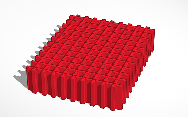 3D design square grid - Tinkercad