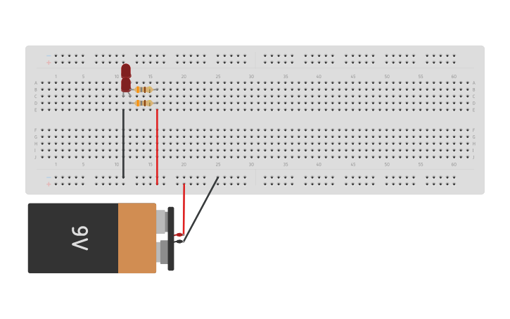 Circuit design 2 LEDs Parallel - 2 resistors - Tinkercad