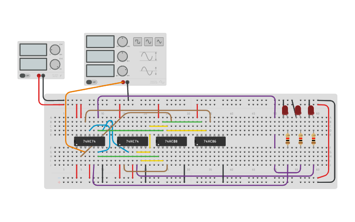 Circuit Design Mod 5 Asychronous Up Counter Using D Flip Flop Tinkercad