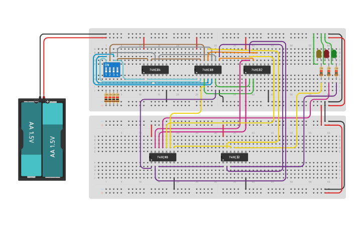 Circuit Design 2 Bit Magnitude Comparator Tinkercad
