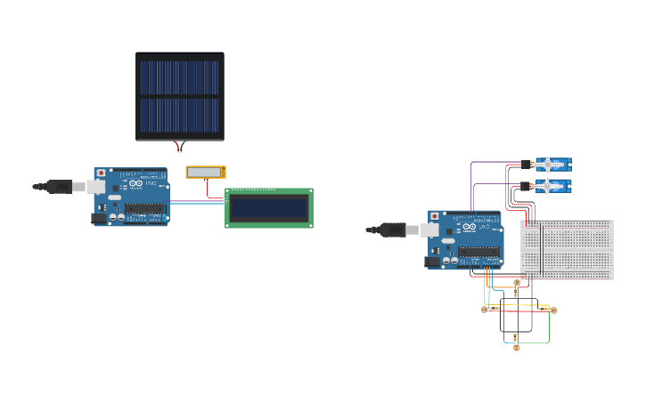 Circuit design Panel Solar - Tinkercad