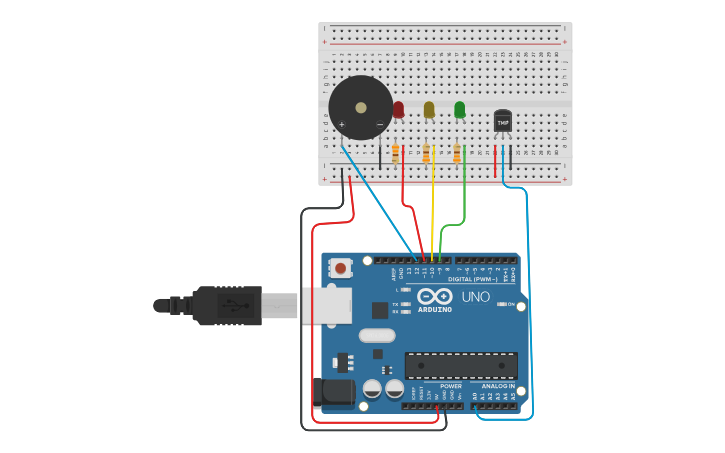 Circuit design IOT-U3P12-DHT11-HUMEDAD-TEMPERATURA - Tinkercad