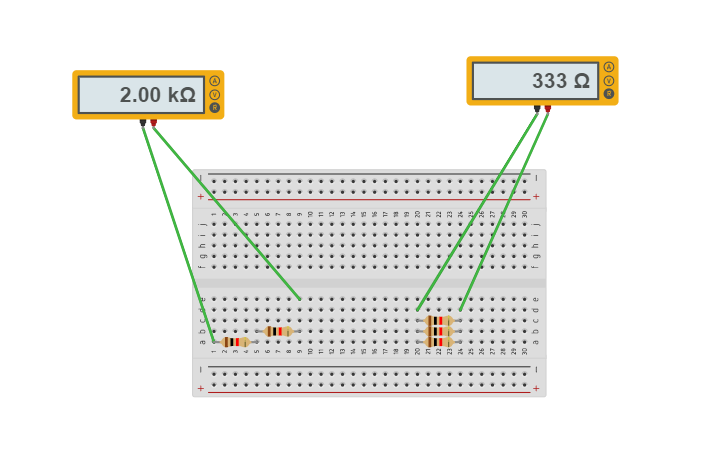 Circuit design Resistors in Series and Parallel - Tinkercad
