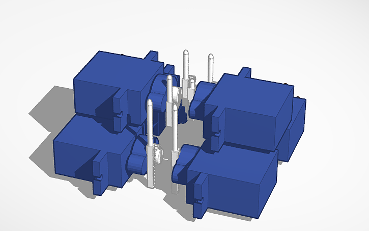 3D design braille cell - Tinkercad