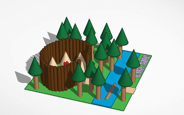 3D design Attean's village from sign of the beaver - Tinkercad