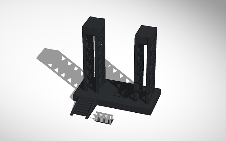 3D design rocket launch pad - Tinkercad