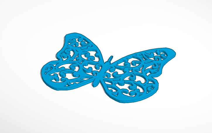3D design butterfly - Tinkercad