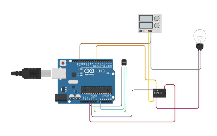 Circuit design Working with relay module - Tinkercad