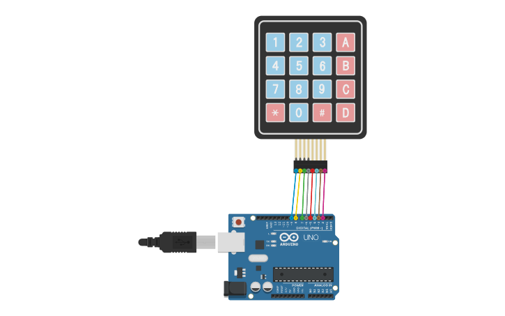 Circuit Design 23a Keypad 4x4 Tinkercad