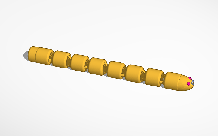 3D design First flexi animal (Worm) - Tinkercad