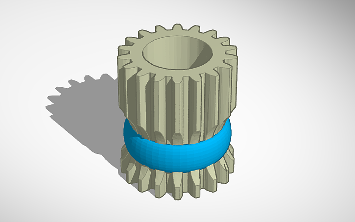 3D design Broom Holder Gear with TPU Grip - Tinkercad