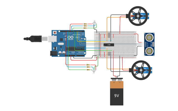 Circuit design MINI SUMO PUNKI - J.A - Tinkercad