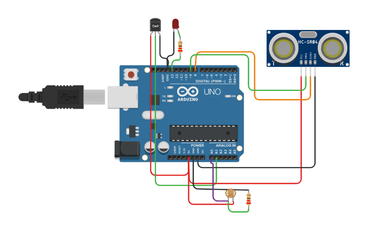 Circuit design SIMULACION SAD - Tinkercad