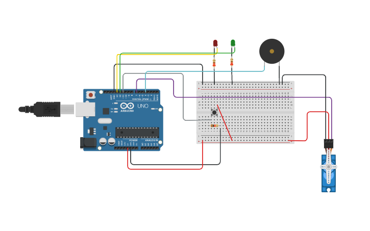 Circuit design PROJEK PAGAR KESELAMATAN - Tinkercad