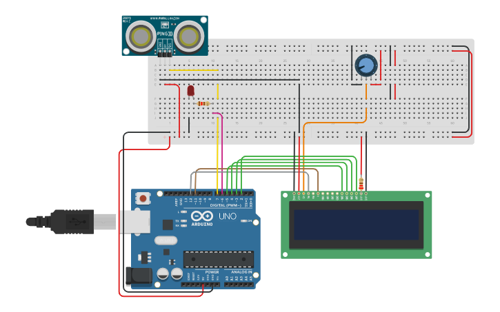 Circuit design Distance lcd - Tinkercad