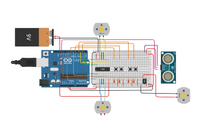 Circuit design Combat Robot - Tinkercad