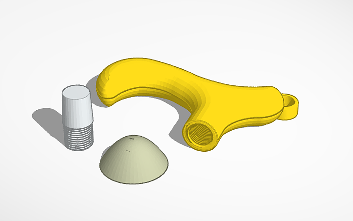 3D design Screwed Walking Stick handle - Tinkercad