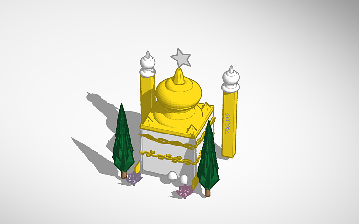 3D design Masjid Al-Barokah - Tinkercad