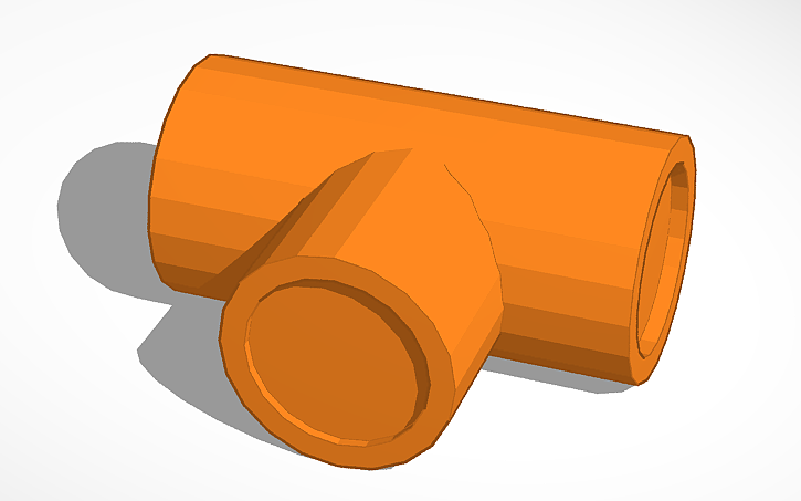 3D design hydroneer cloutium T water pipe - Tinkercad