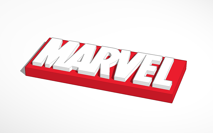 3D design MARVEL Logo - Tinkercad