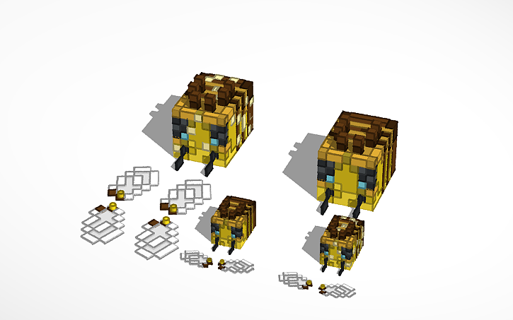 3D design minecraft bee moveable figure - Tinkercad
