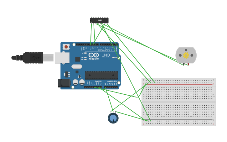 Circuit design DC MOTOR control(w/ PID control) - Tinkercad