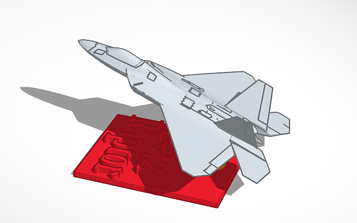 3D design F-22 Raptor With Stand - Tinkercad