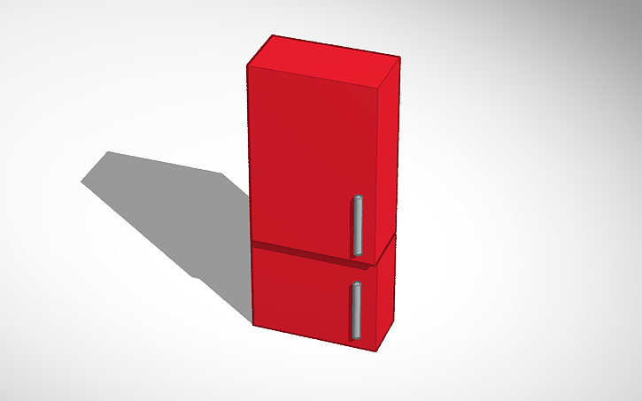 3D design Fridge (Red) - Tinkercad