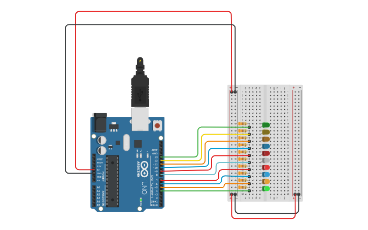 Circuit design Light-Show - Lakshay Kaushik - Tinkercad