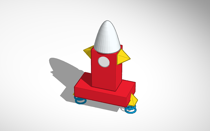 3D design Rocket as it takes off - Tinkercad