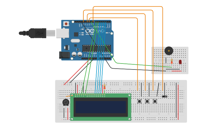 Circuit design Arduino Alarm Clock - Tinkercad