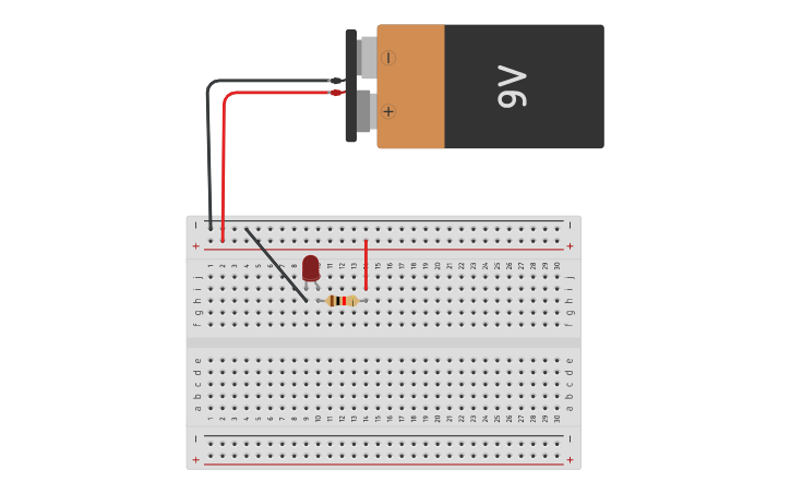 Circuit design 2.1 Circuito Simples sem Arduino - Tinkercad
