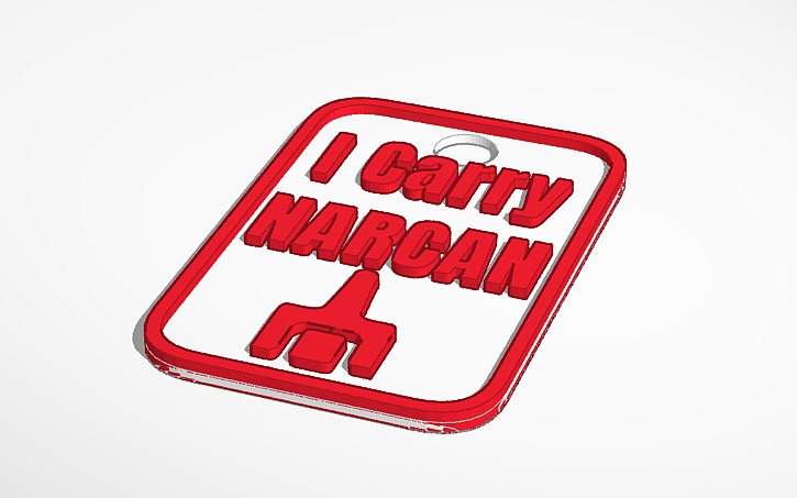 3D design I carry NARCAN Printable Tag - Tinkercad