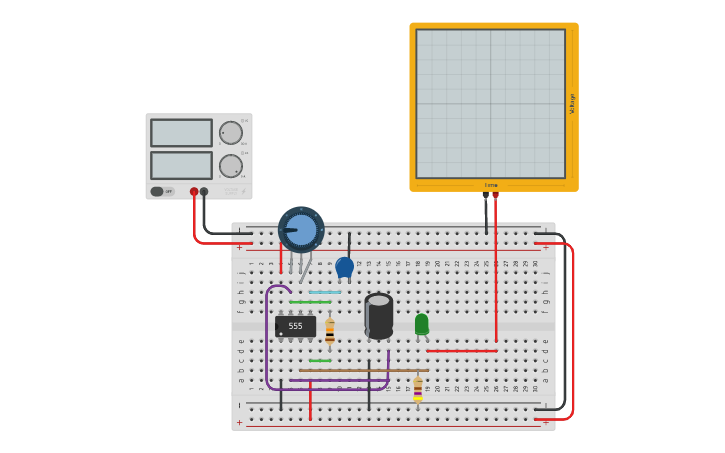 Circuit design Timer 555 - Tinkercad