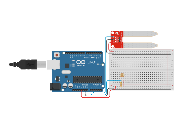 Circuit design Copy of Sensors Challenge - Tinkercad