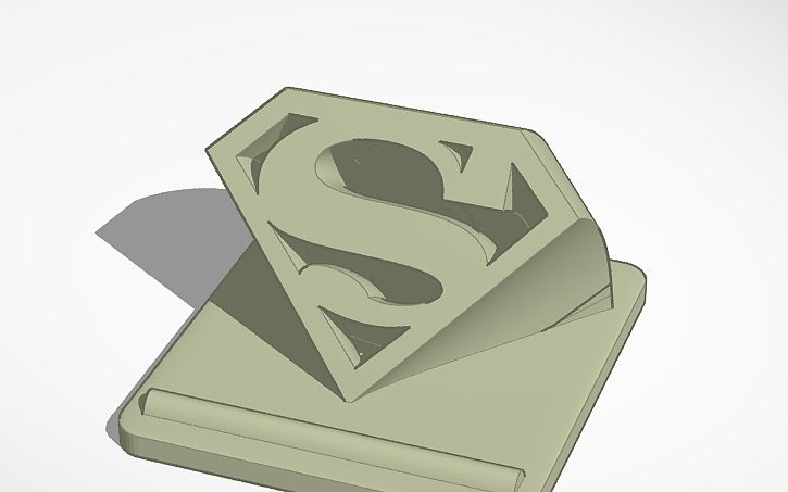 3D design superman logo phone stand - Tinkercad