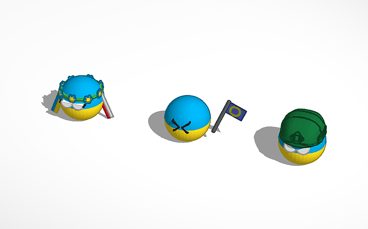 3D design Ukraineball - Tinkercad