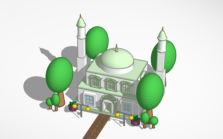 3D design Masjid Idamanku - Tinkercad