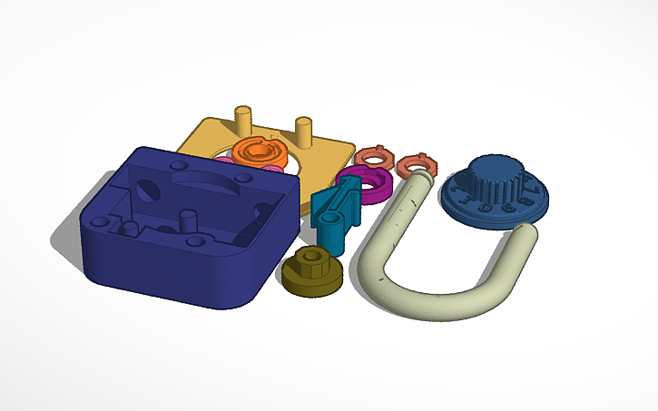 3D design Combination lock - Tinkercad