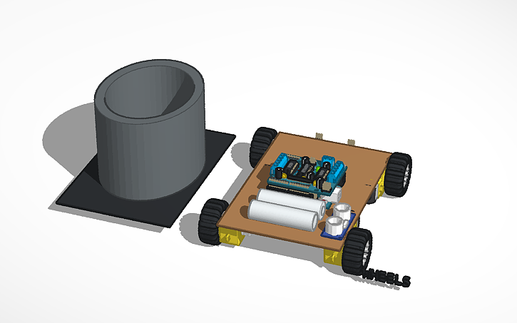 3D design Line-following robot - Tinkercad