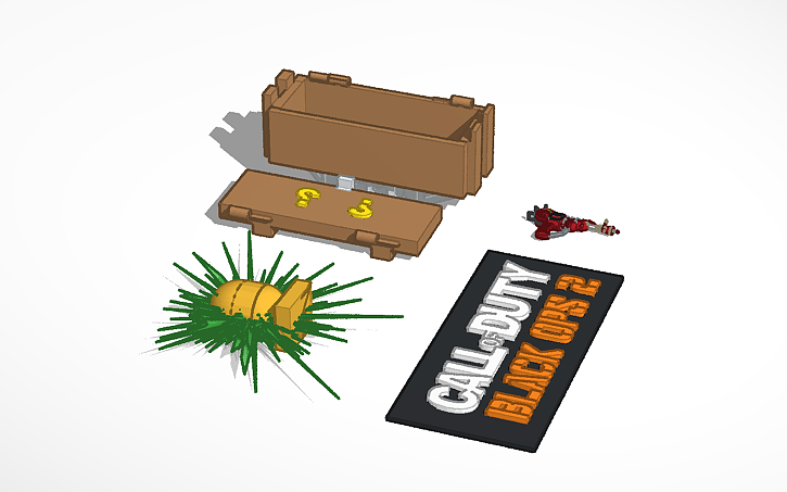 3D design Mystery box + raygun + kaboom + bo2 sign - Tinkercad