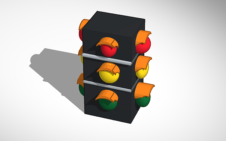 3D design traffic light - Tinkercad